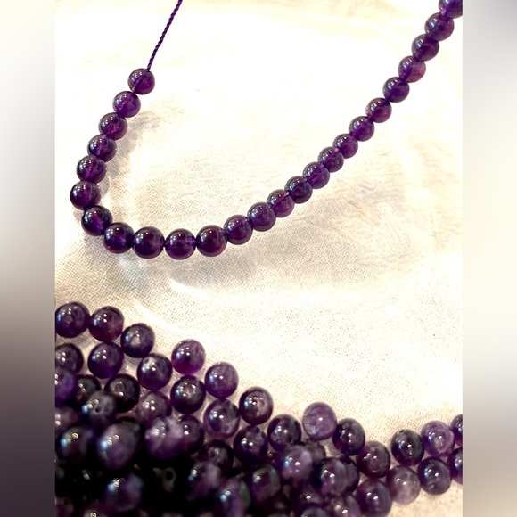 Jewelry | Lot Of 6mm Grade Aa Amethyst Beads | Poshmark